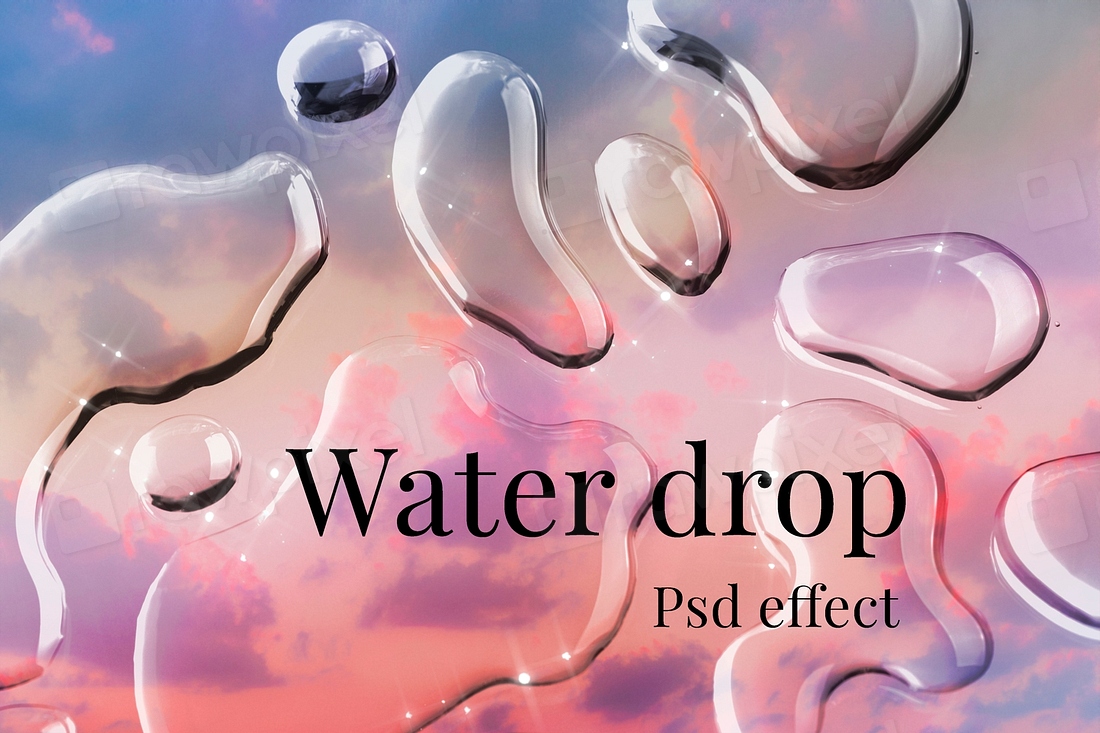 Water drop texture psd effect, | Premium PSD Add-on - rawpixel