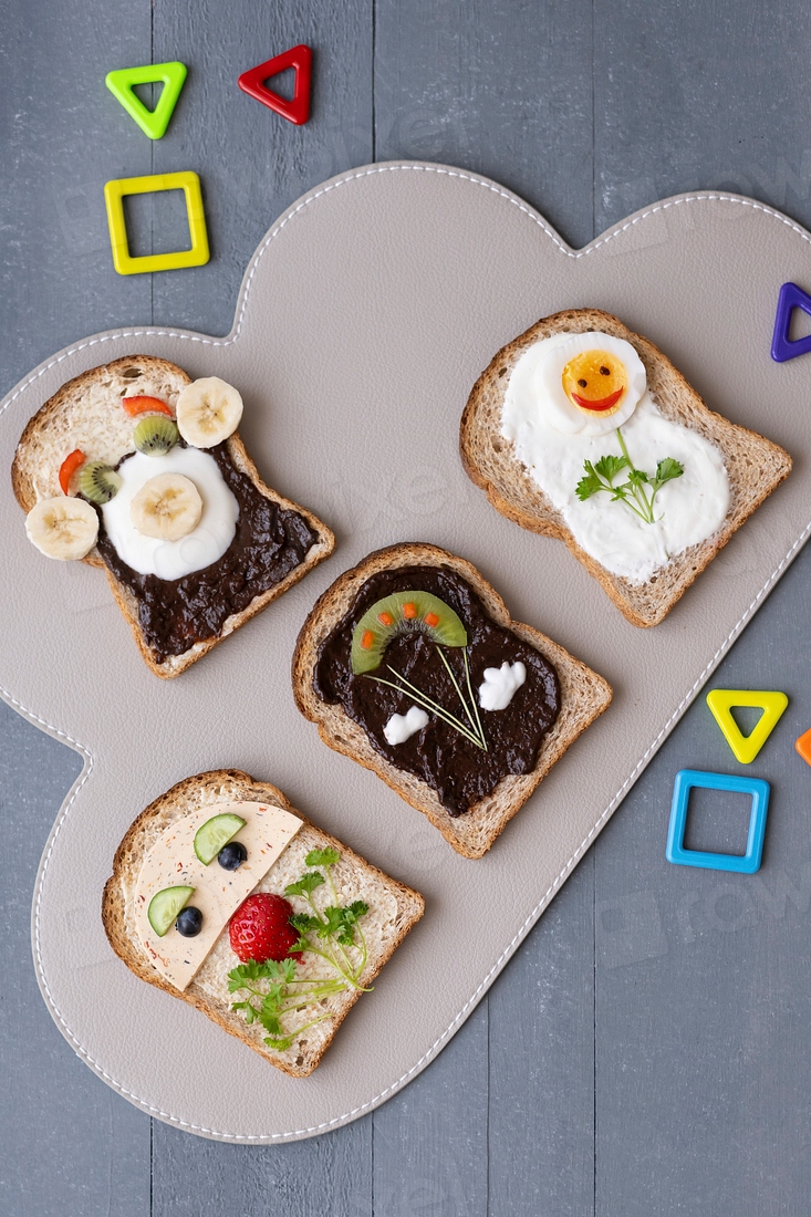 Kids food art sandwiches, funny | Free Photo - rawpixel