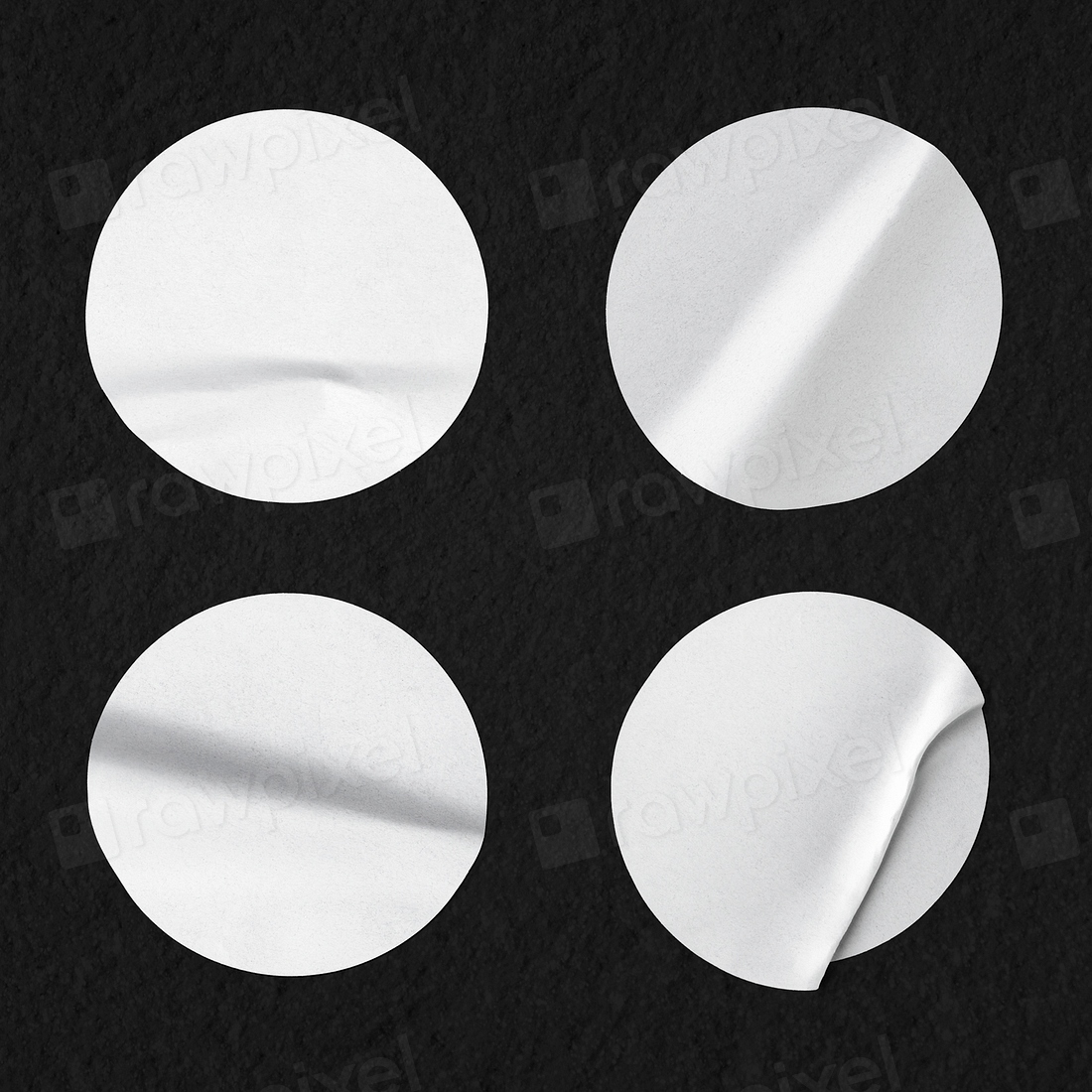 Black round stickers, stationery design | Premium PSD - rawpixel