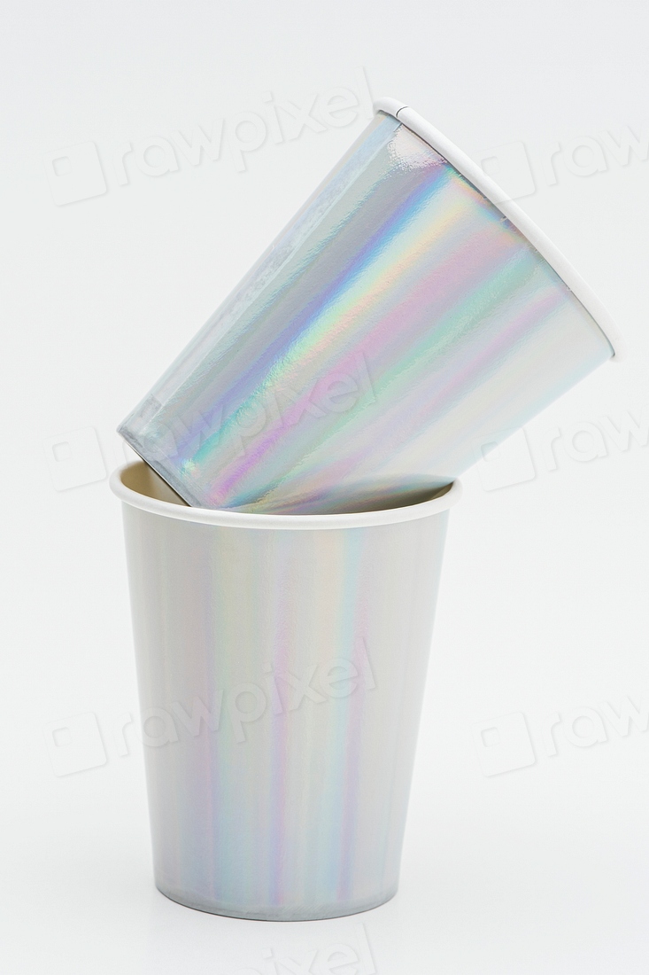 Two holographic plastic cups design | Free Photo - rawpixel