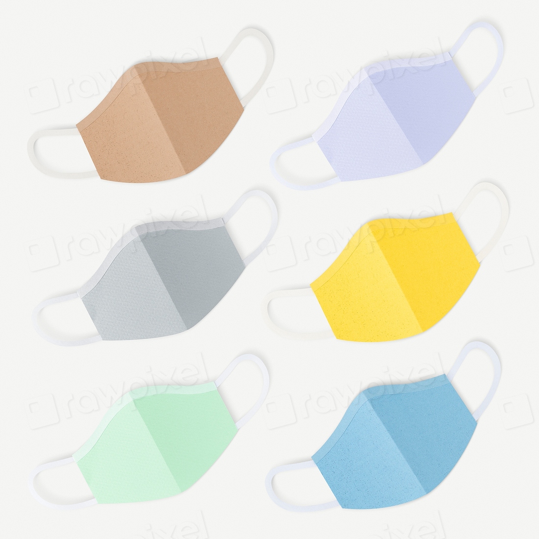 Paper craft surgical mask set | Free PSD - rawpixel