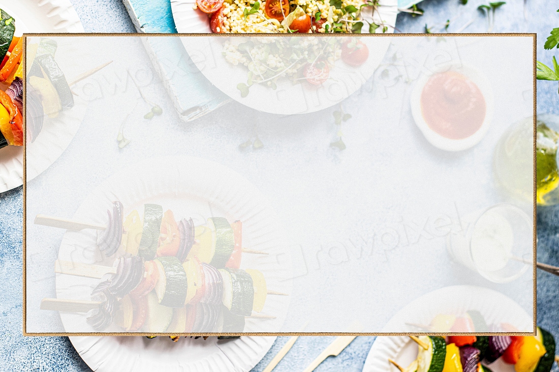 Gold frame fresh homemade food | Premium PSD - rawpixel