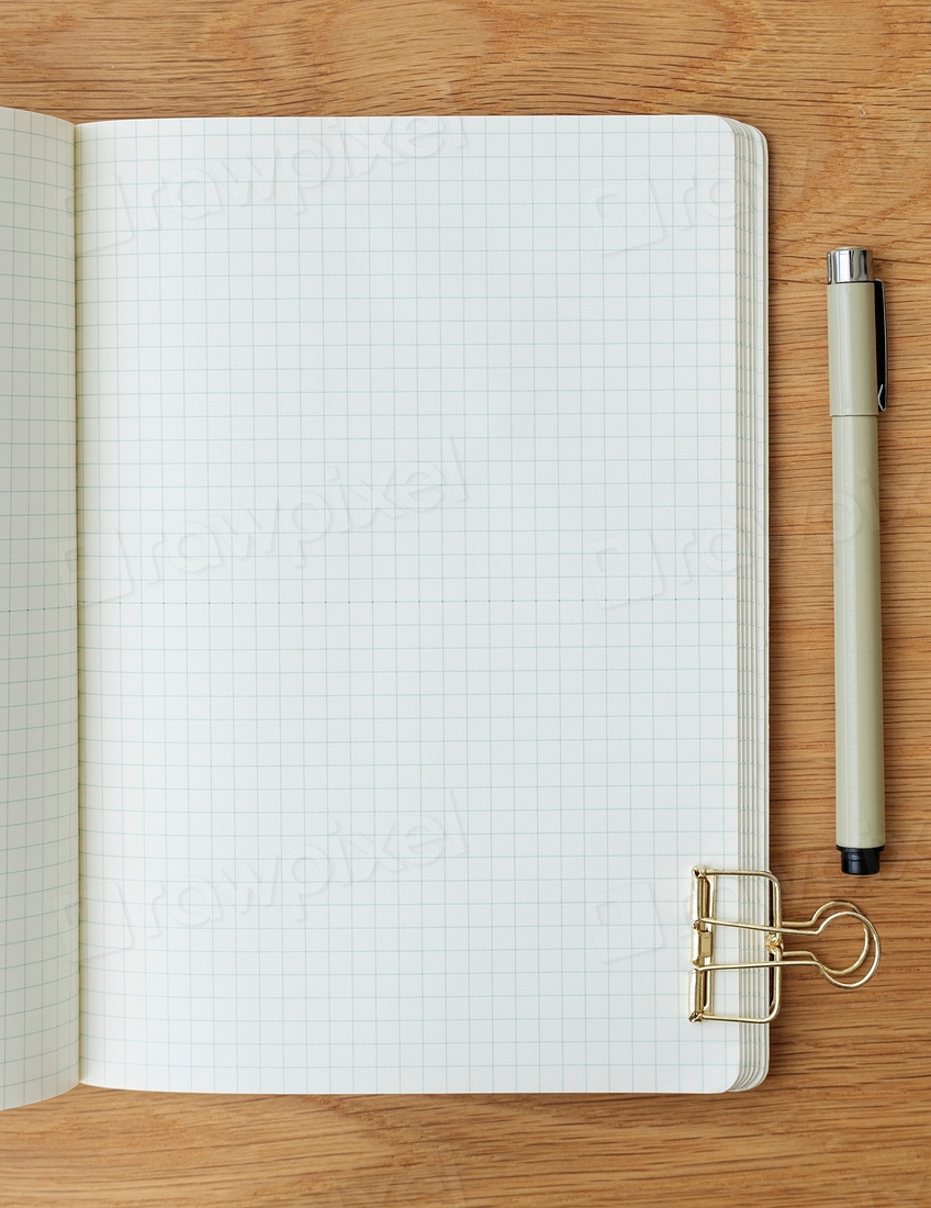 Blank white grid pattern notebook | Free Photo - rawpixel