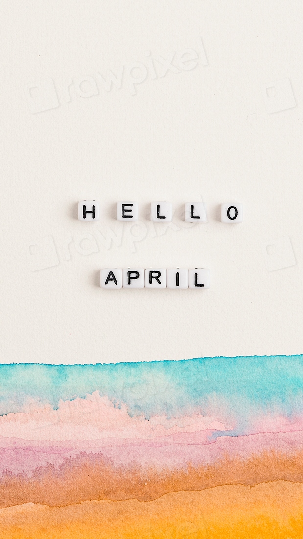 White HELLO APRIL beads word | Free Photo - rawpixel
