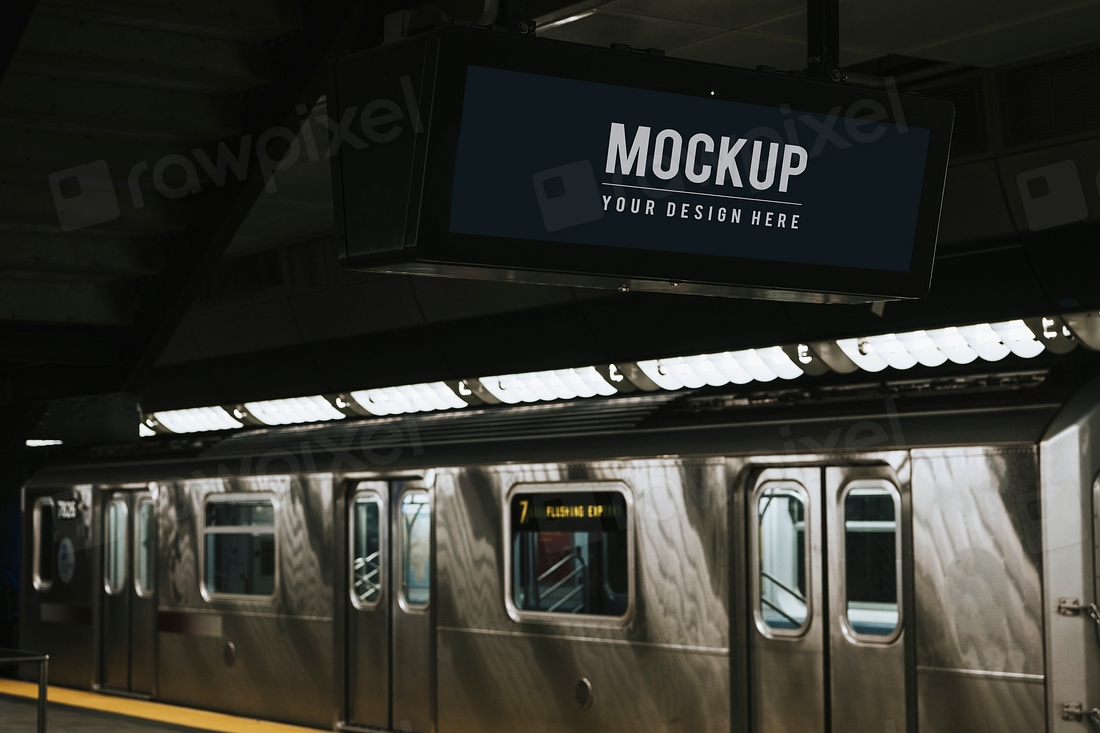 Information board mockup train station | Premium PSD Mockup - rawpixel