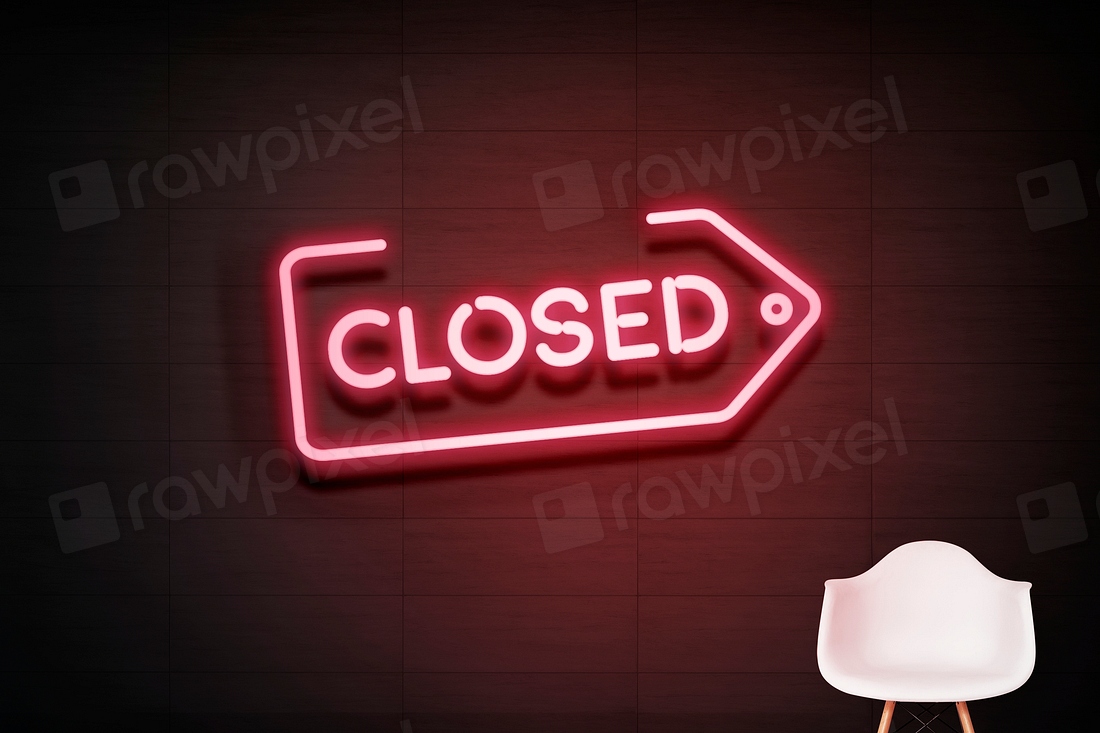 Neon red closed sign wall | Free Photo - rawpixel