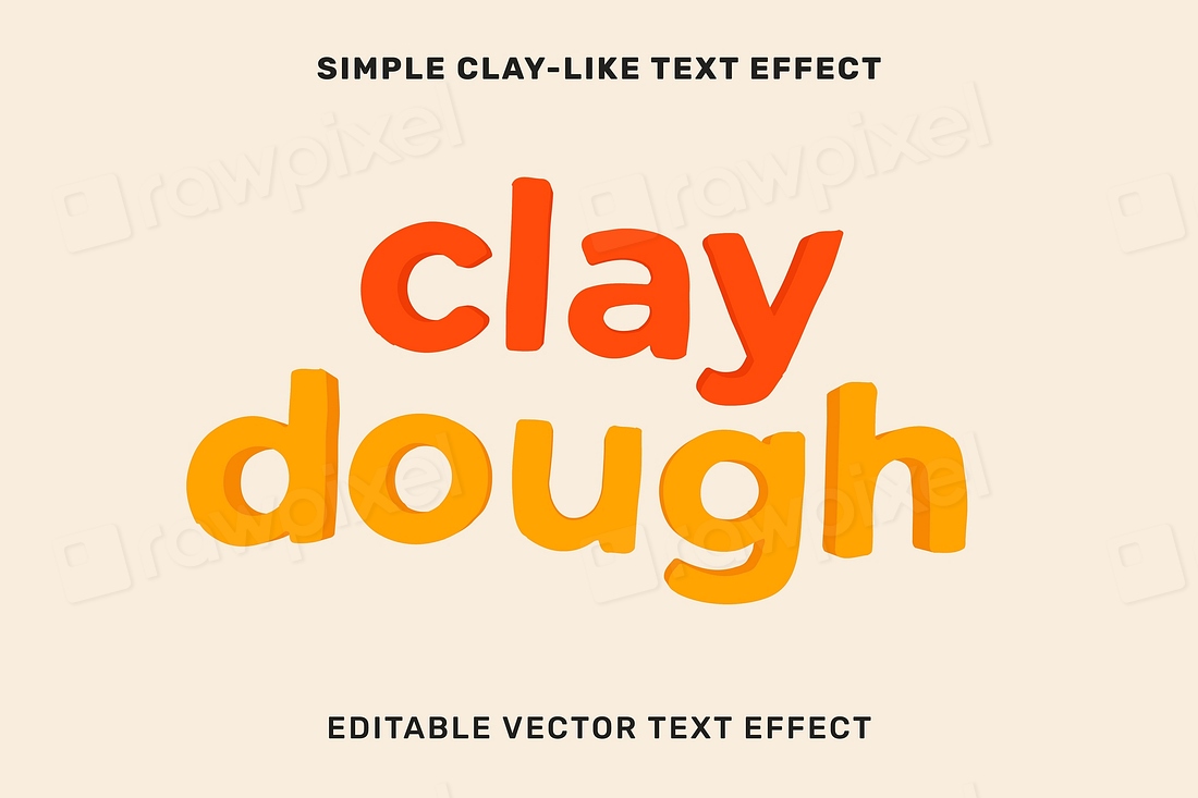 Clay-like editable vector text effect | Premium Vector Add-on - rawpixel