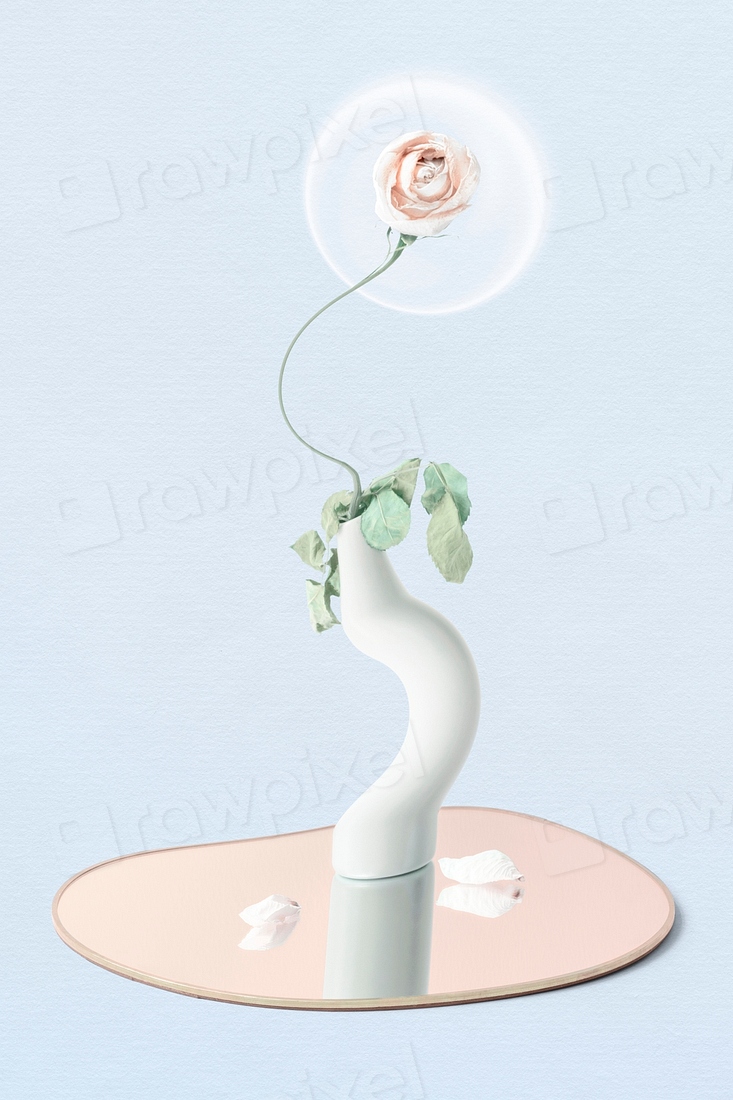 Rose PSD sticker, pastel pink | Premium PSD - rawpixel