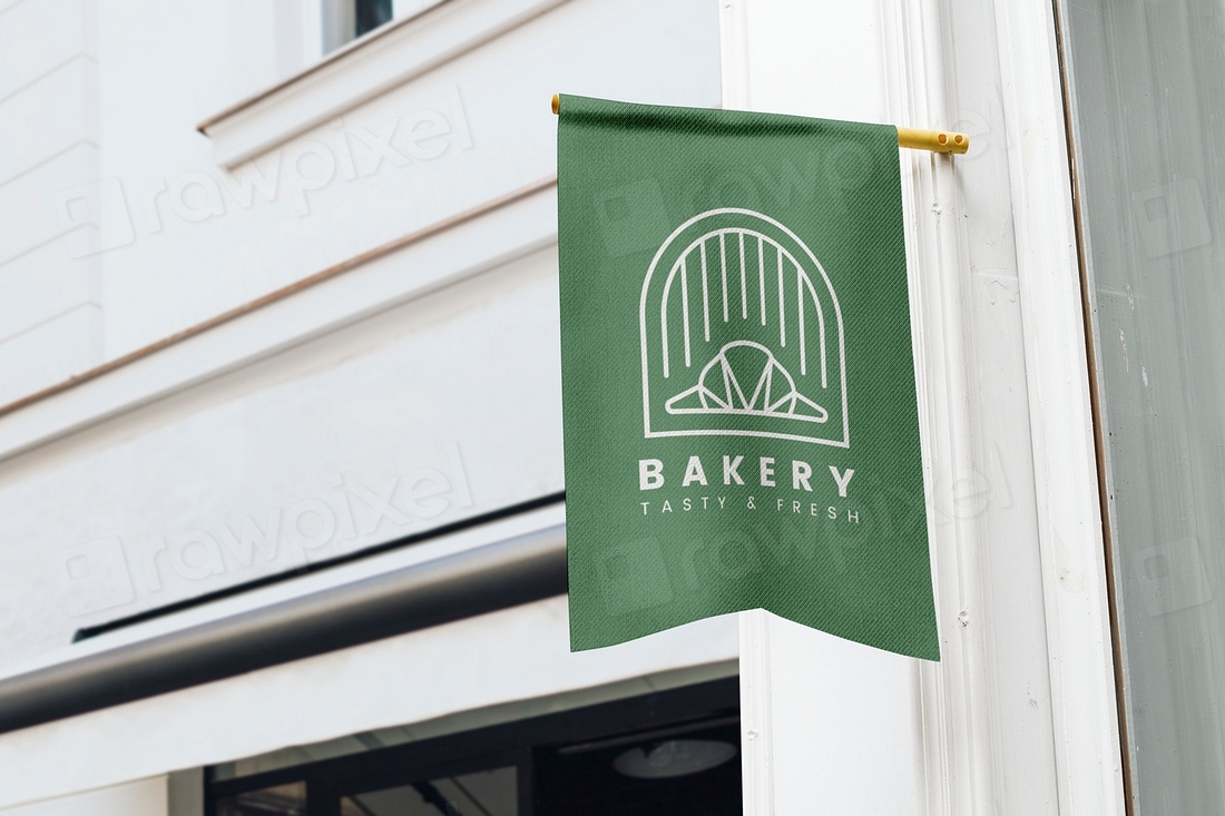 Flag sign mockup, bakery branding | Premium PSD Mockup - rawpixel