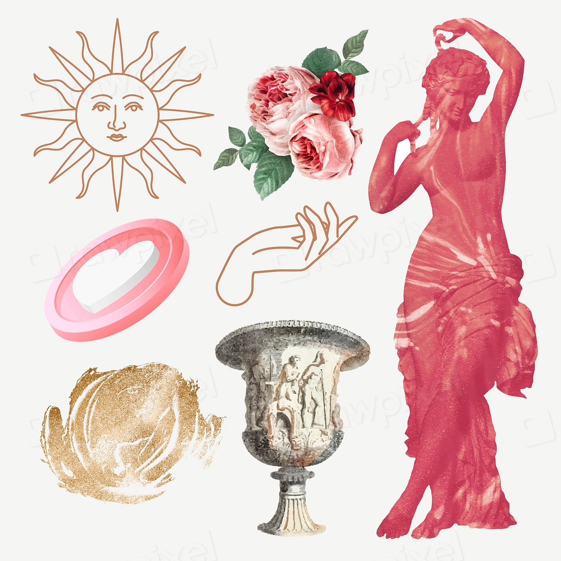 Digital collage element vector set, | Premium Vector - rawpixel