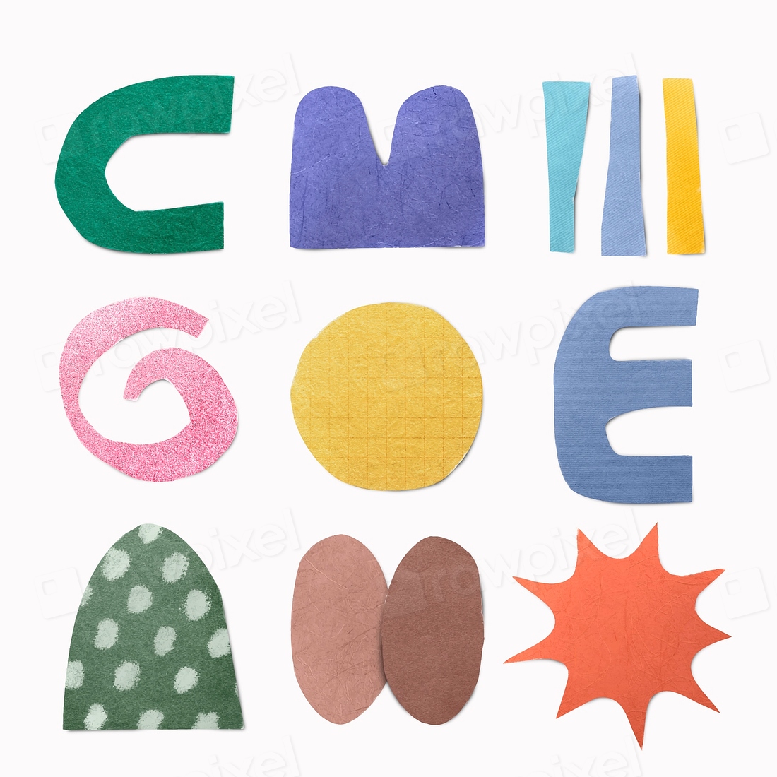 Cute abstract shape paper craft | Premium Vector - rawpixel