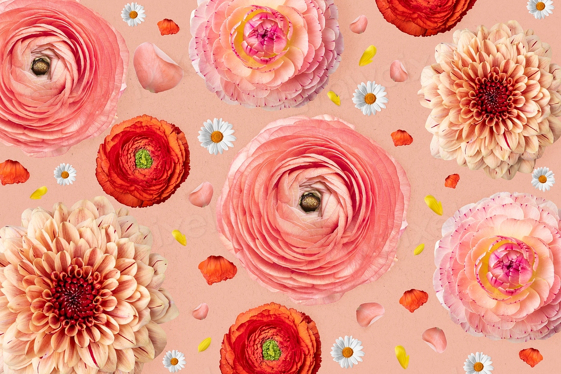 Floral pattern background, botanical flower | Premium PSD - rawpixel