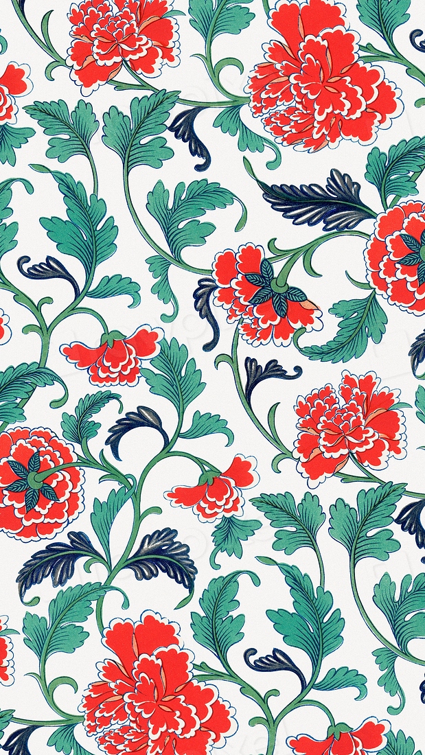 Oriental flower pattern iPhone wallpaper, | Premium Photo Illustration ...