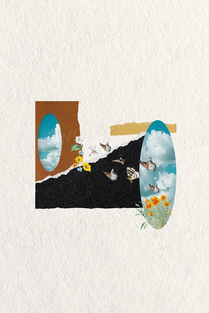 Ripped paper collage background, surreal | Premium Photo - rawpixel