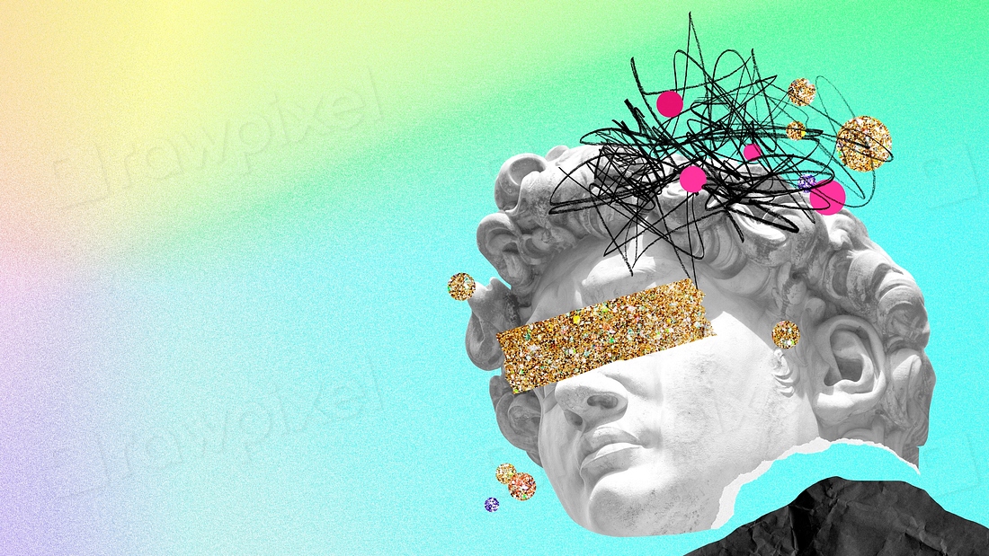 Blindfolded sculpture head computer wallpaper, | Premium Photo ...