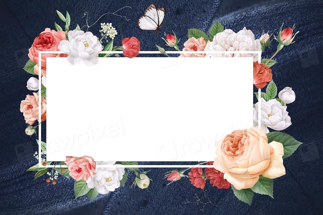 Rectangular frame decorated roses vector | Premium Vector - rawpixel