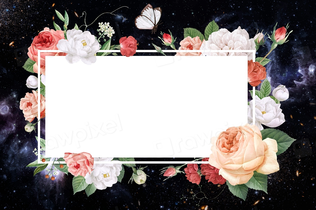 Rectangular frame decorated roses vector | Premium Vector - rawpixel