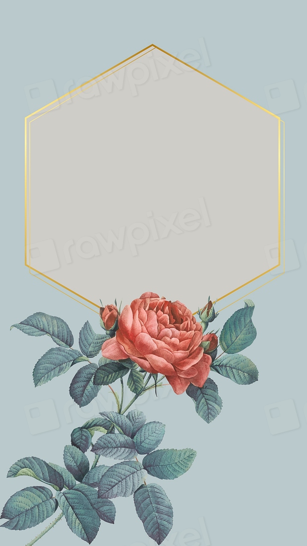 Hexagon frame rose element vector | Premium Vector - rawpixel