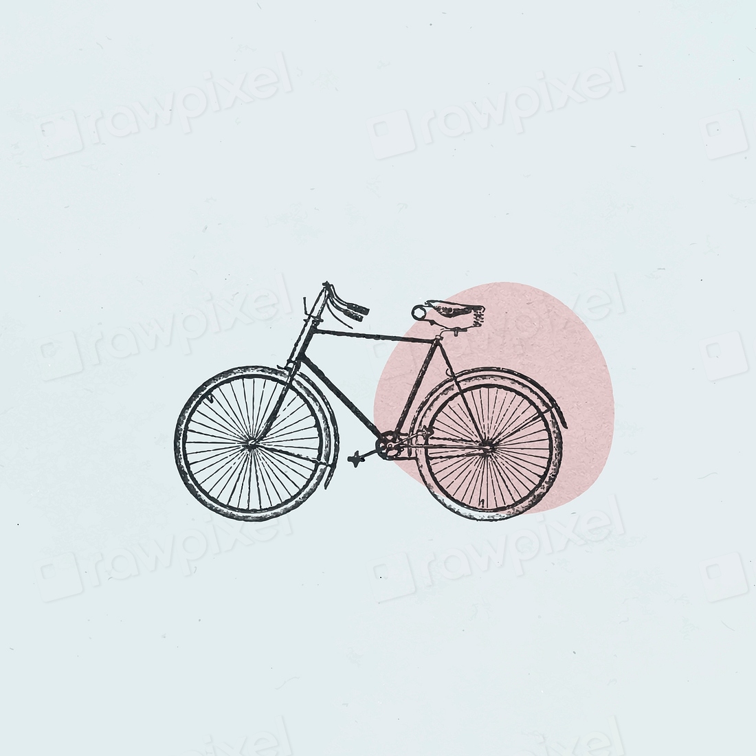 Vintage two wheel bicycle engraving | Premium Vector Illustration ...