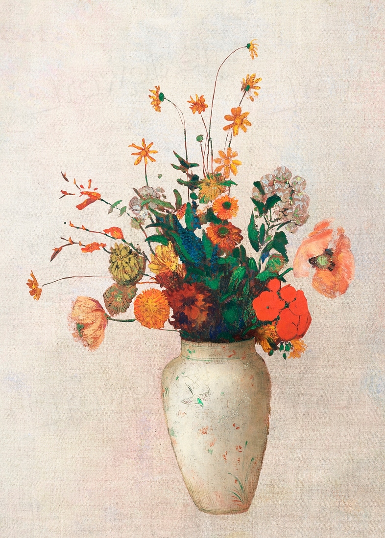 Still life blooming flowers vase | Premium PSD Illustration - rawpixel