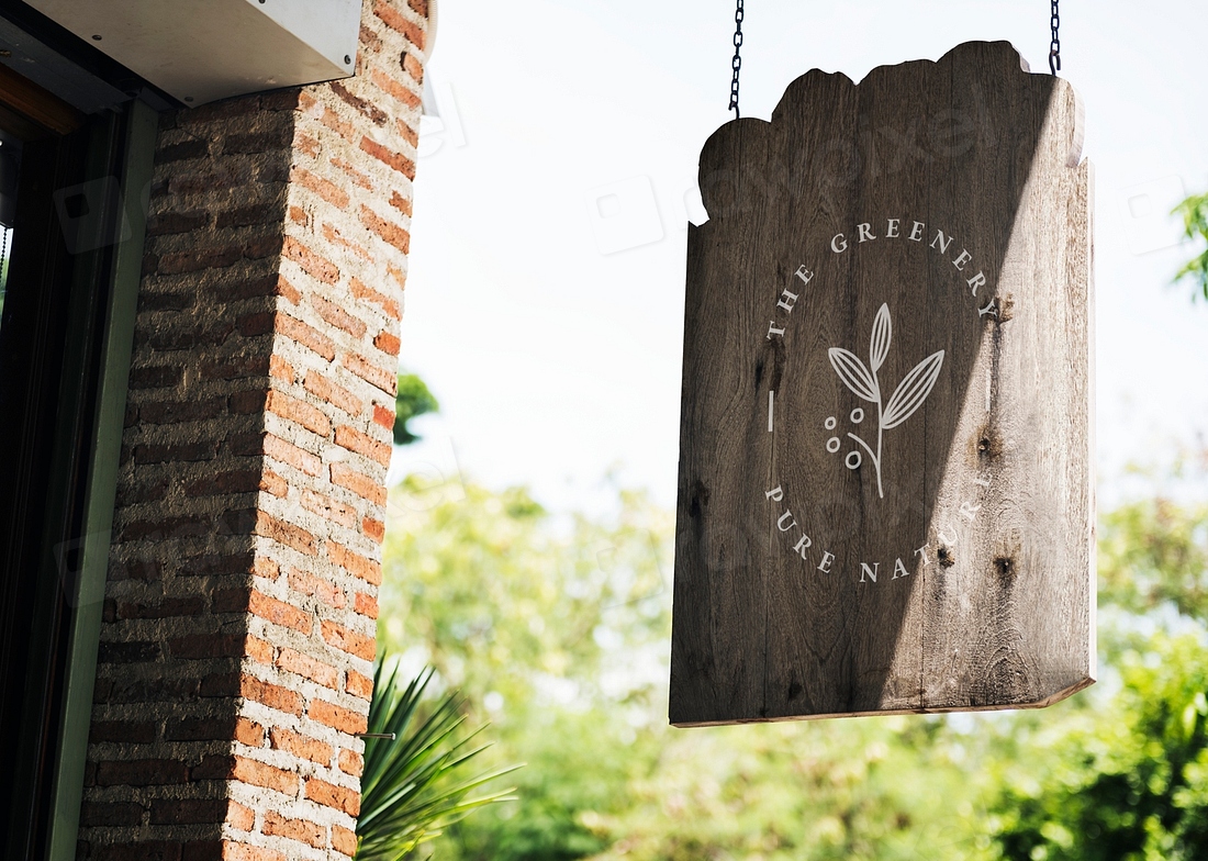 Hanging wooden shop sign mockup | Premium PSD Mockup - rawpixel