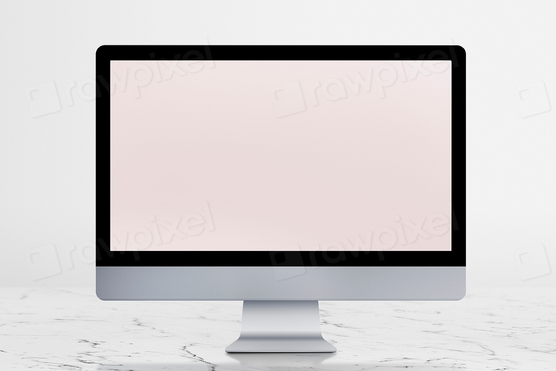 Desktop computer screen mockup white | Premium PSD Mockup - rawpixel