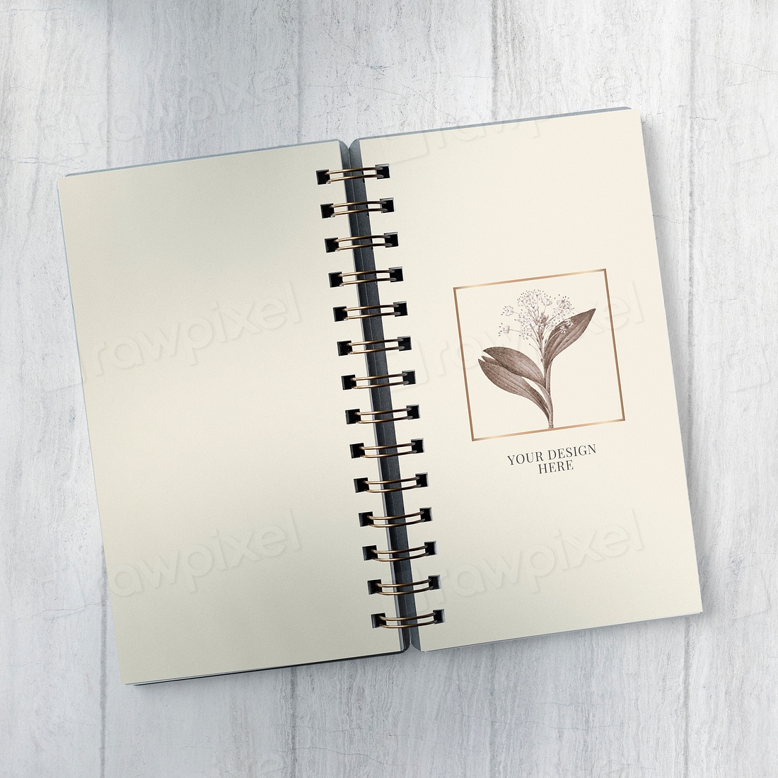 Botanical frame notebook mockup illustration | Premium PSD Mockup ...