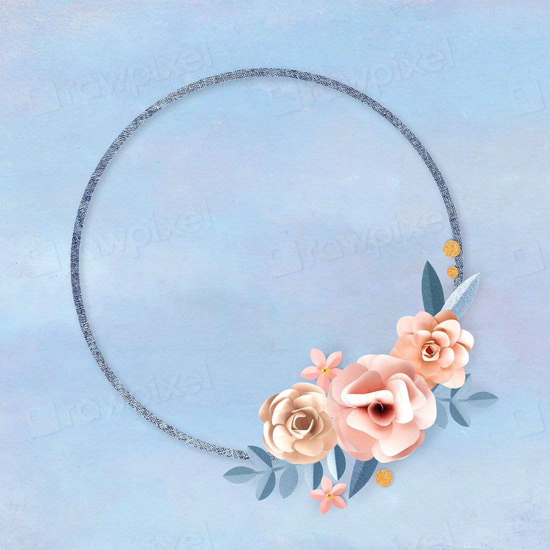 Round paper craft flower wreath | Premium Photo - rawpixel