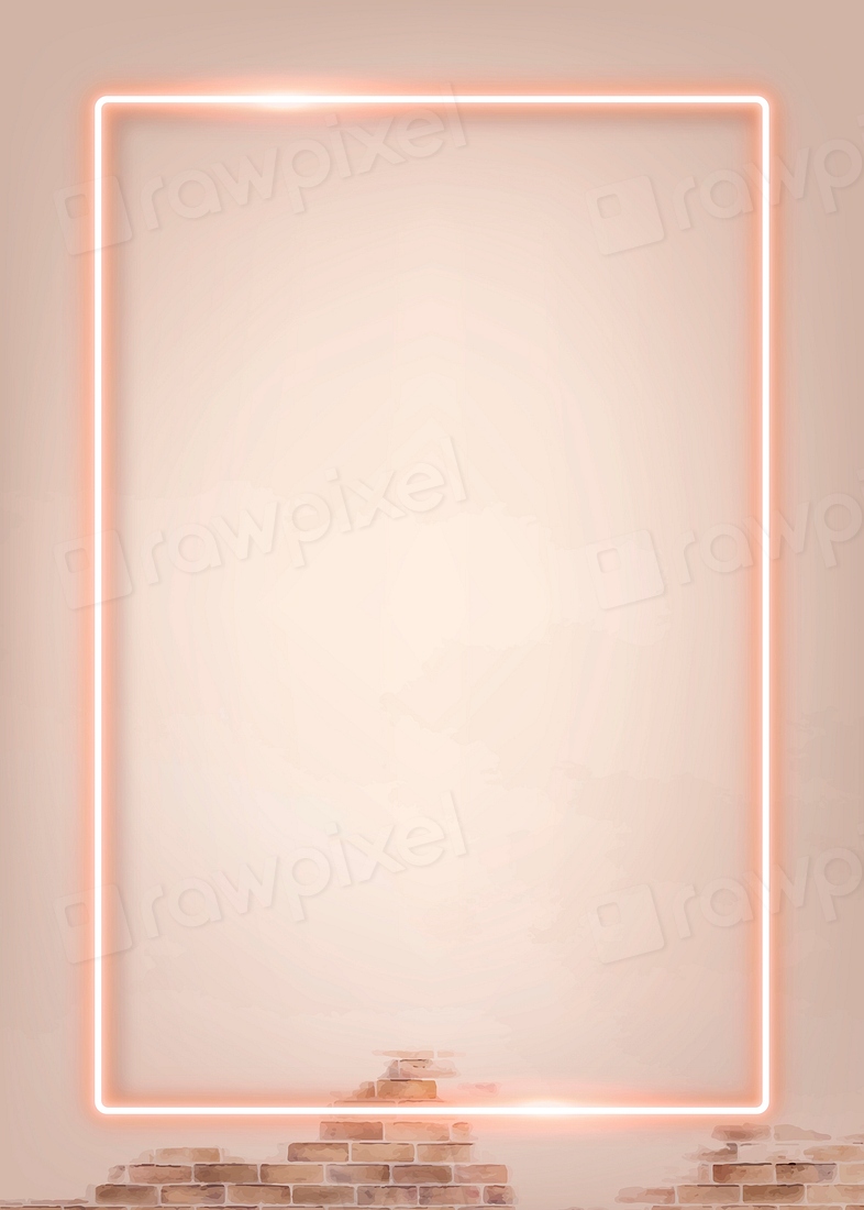 Rectangle orange neon frame pale | Premium Vector - rawpixel