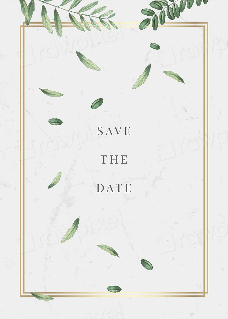 Save date leafy frame vector | Premium Vector - rawpixel