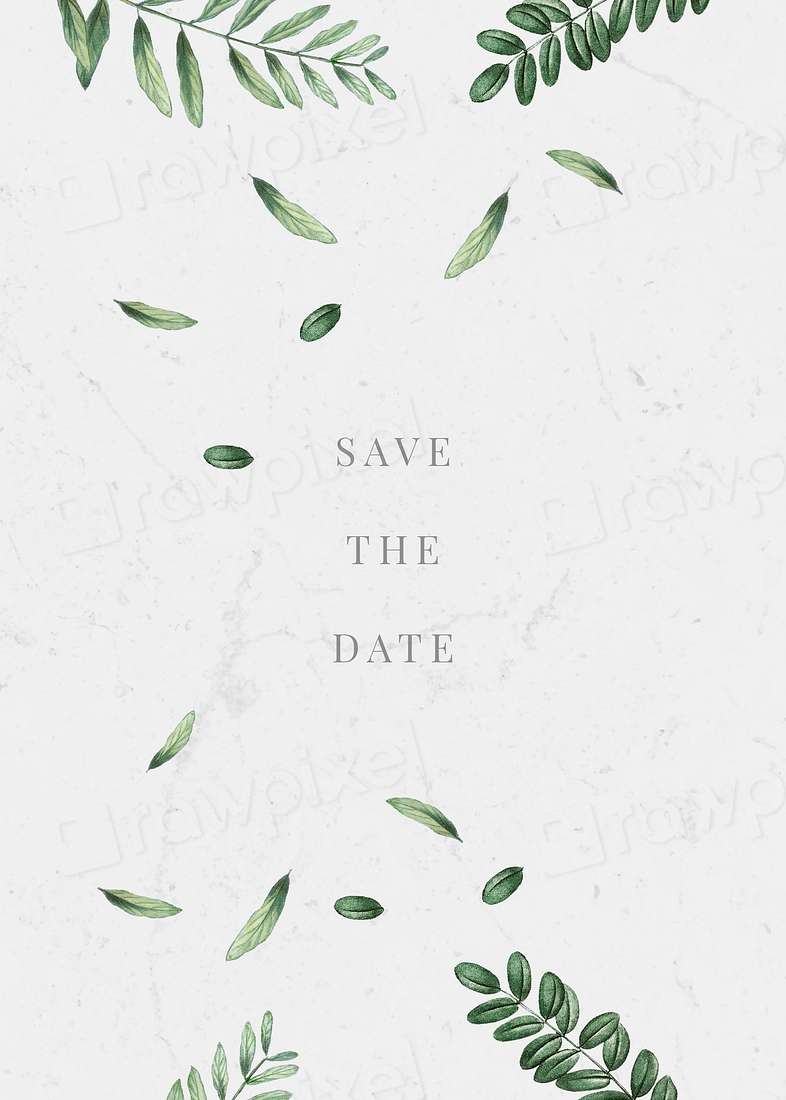 Leafy save date frame illustration | Premium PSD - rawpixel