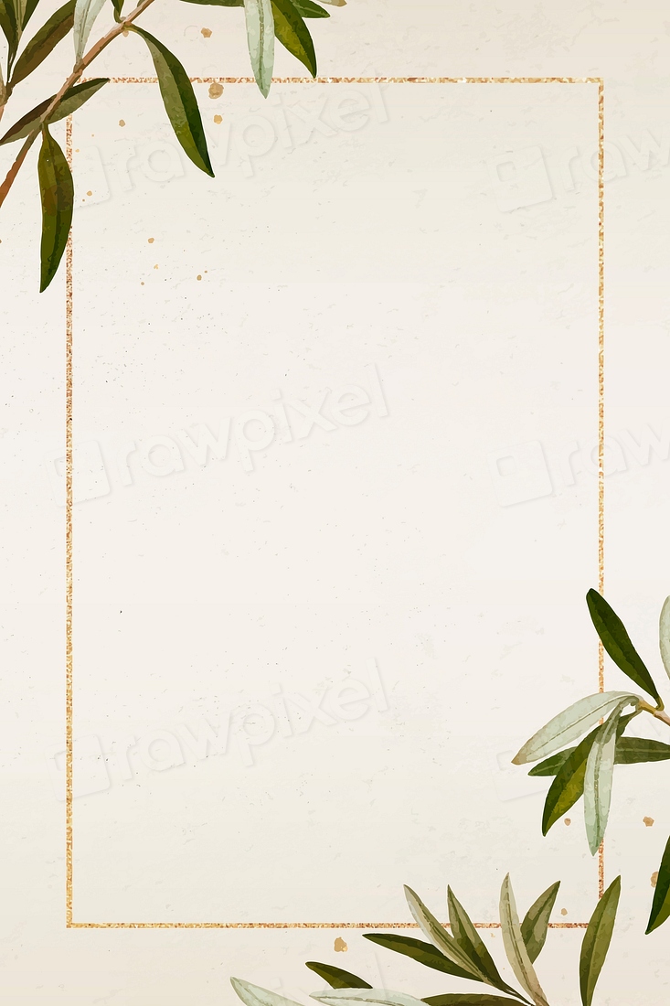 Rectangle gold frame olive branch | Premium Vector - rawpixel