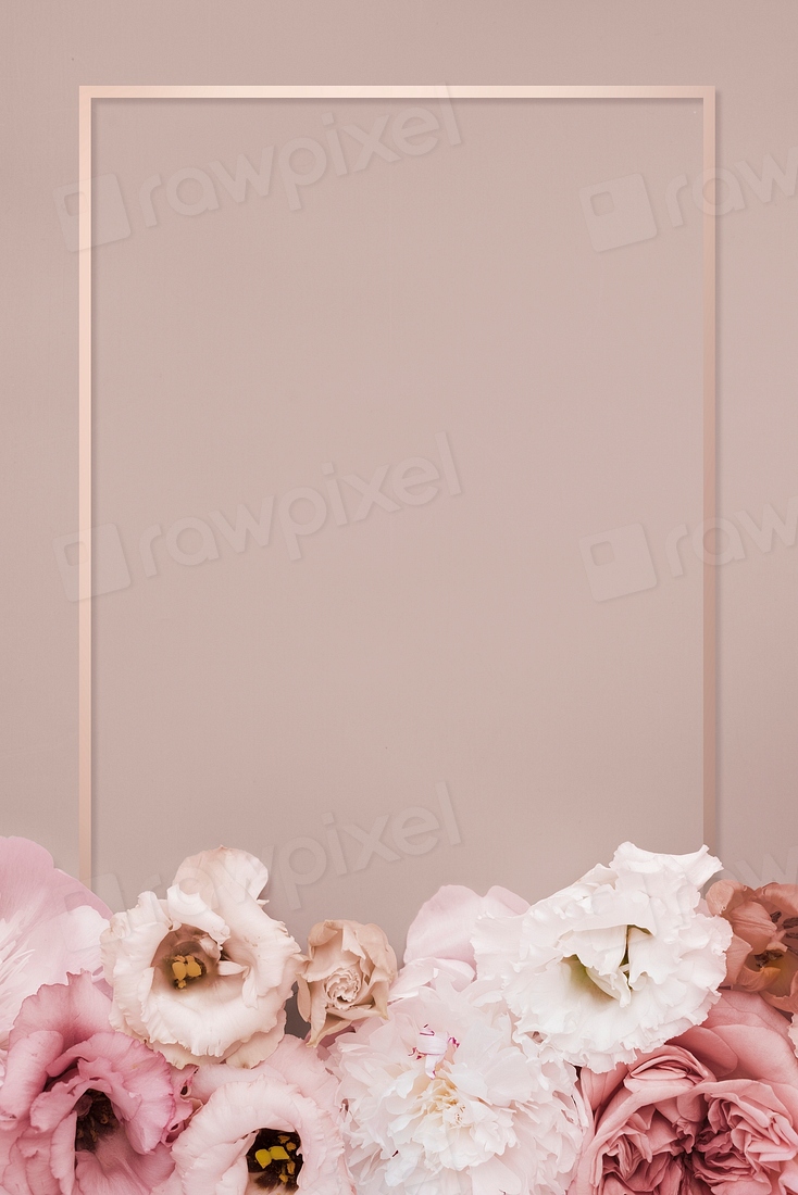 Beautiful pink floral rectangle frame | Premium PSD - rawpixel