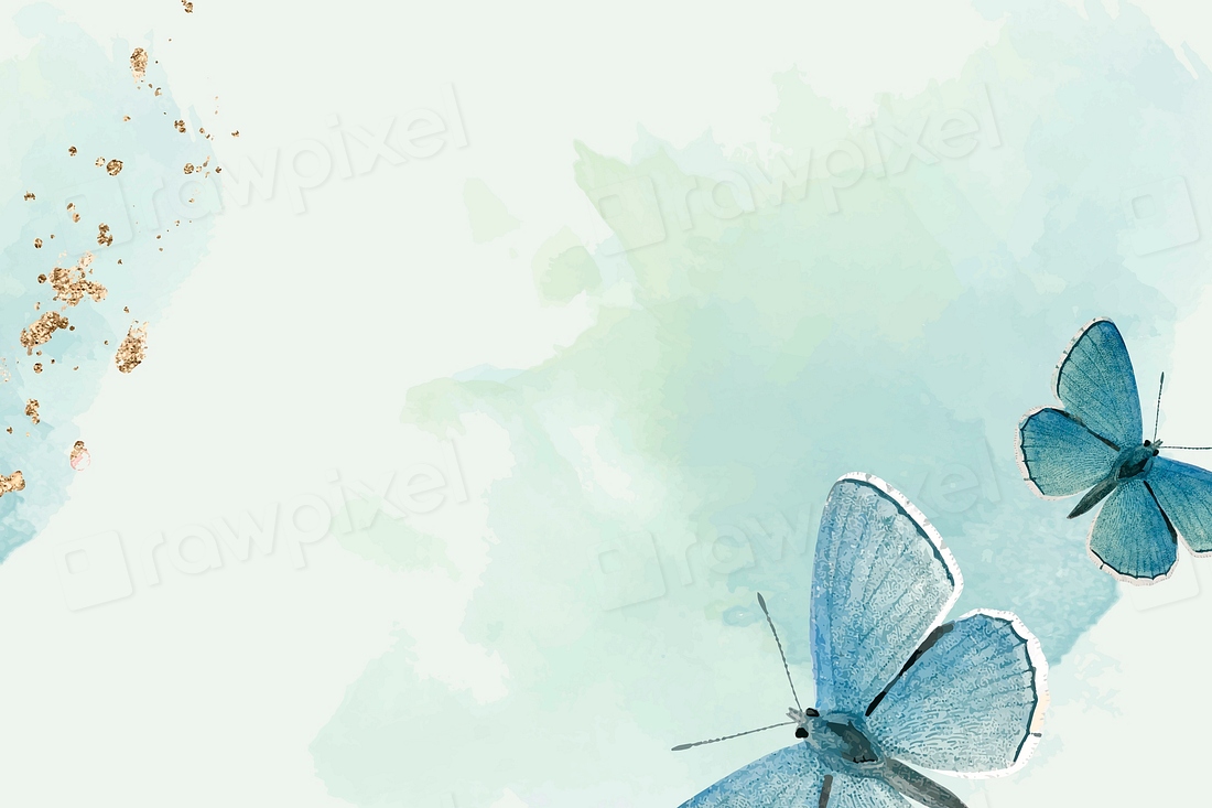 Blue butterflies patterned background vector | Premium Vector - rawpixel