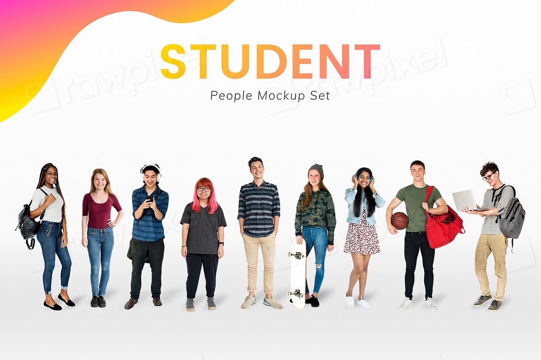 Young student character mockups set | Premium PSD - rawpixel
