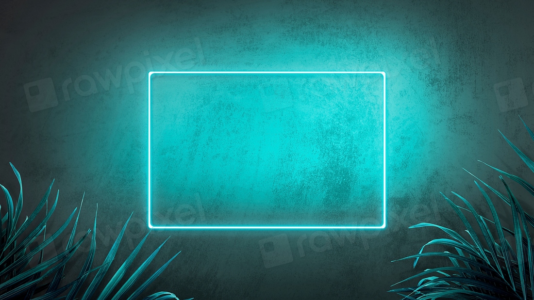 Green neon lights frame tropical | Premium PSD - rawpixel