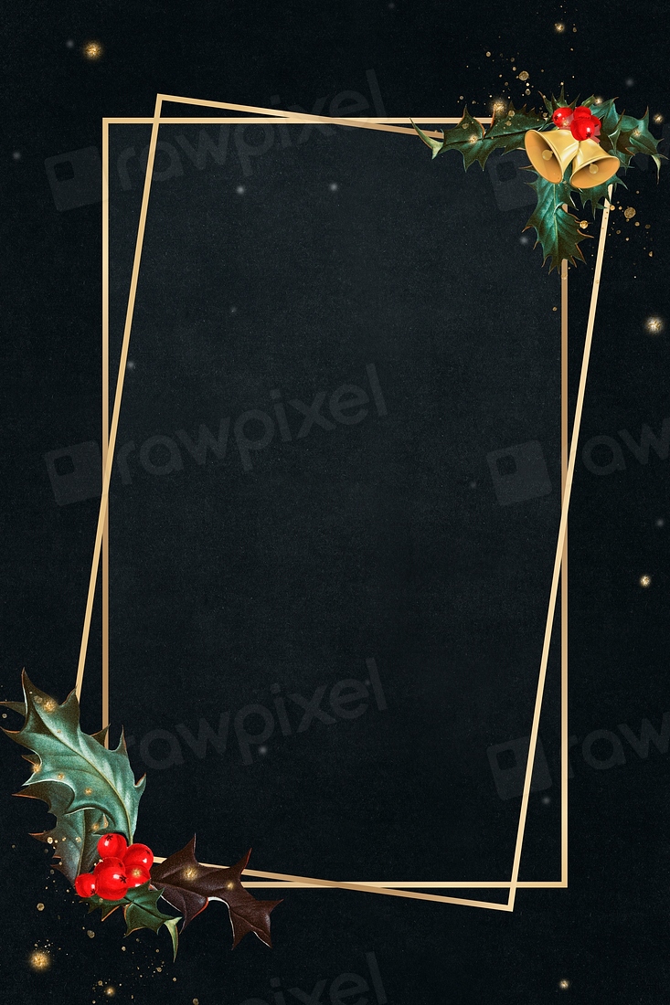 Golden rectangle Christmas frame design | Premium PSD - rawpixel