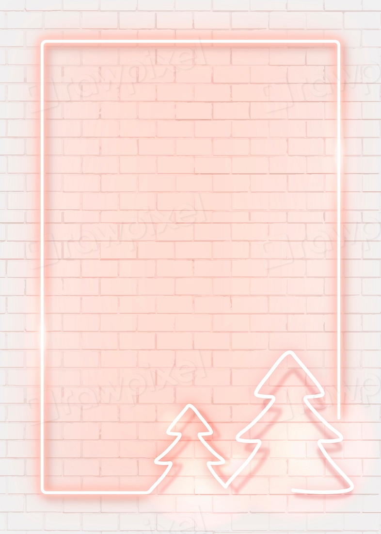 Pink neon Christmas frame illustration | Premium Vector - rawpixel
