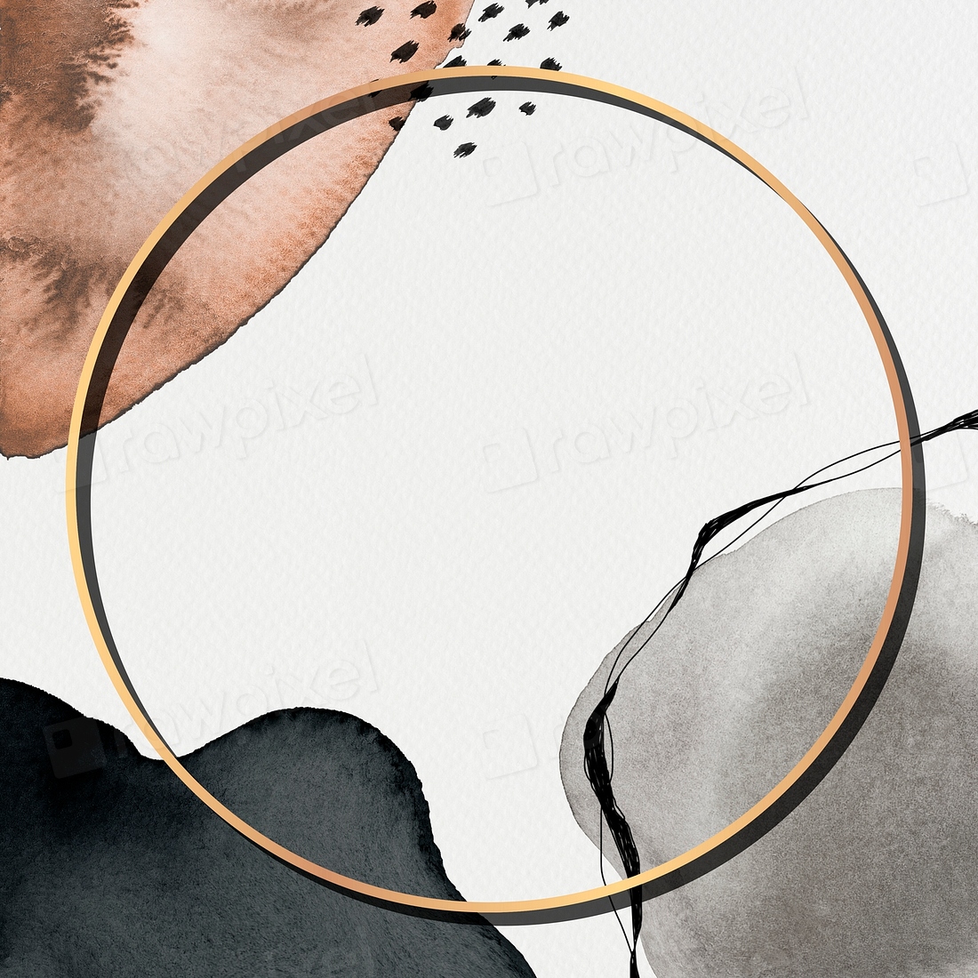 Circle gold frame abstract patterned | Premium PSD - rawpixel