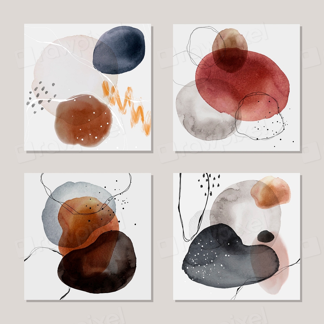 Colorful watercolor stain badge set | Premium Vector - rawpixel