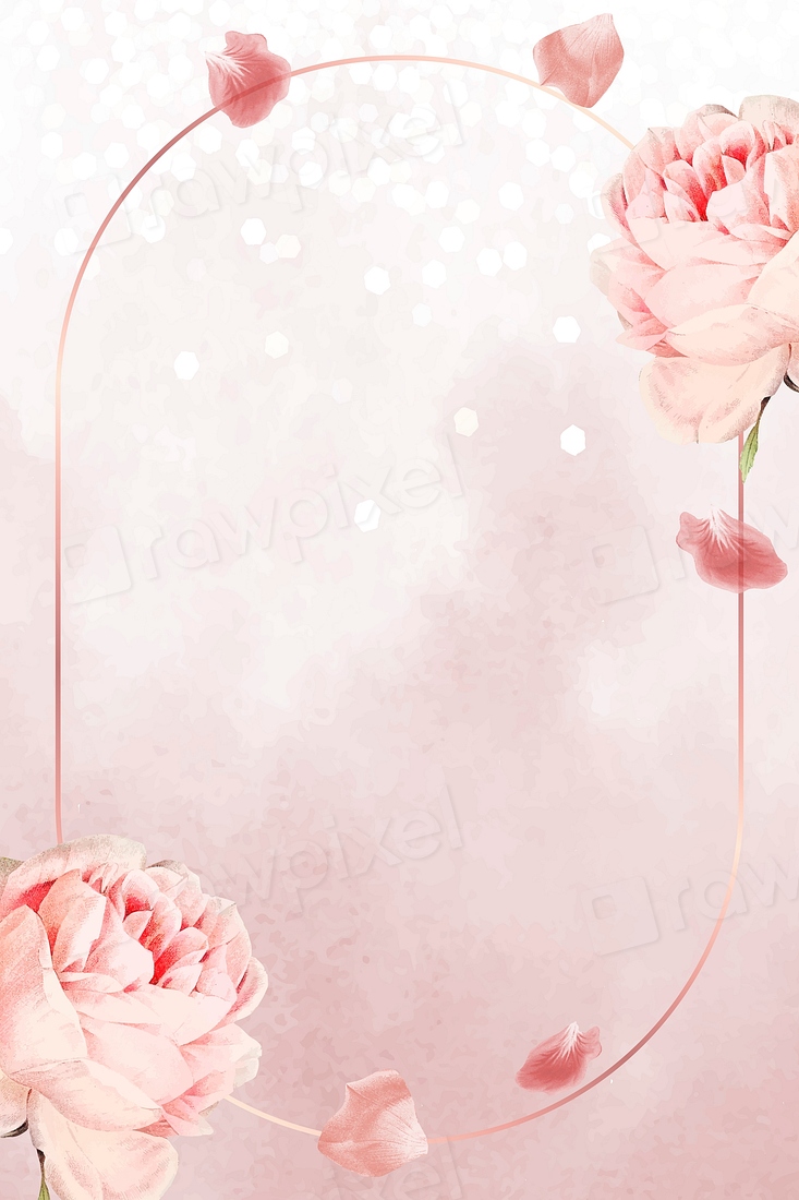 Oval pink rose frame vector | Premium Vector - rawpixel