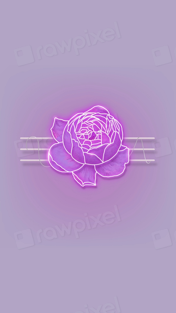 Purple neon rose mobile phone | Premium Vector - rawpixel