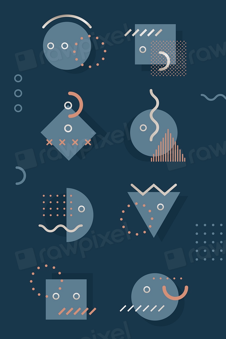 Dark blue tone Memphis design | Premium Vector - rawpixel