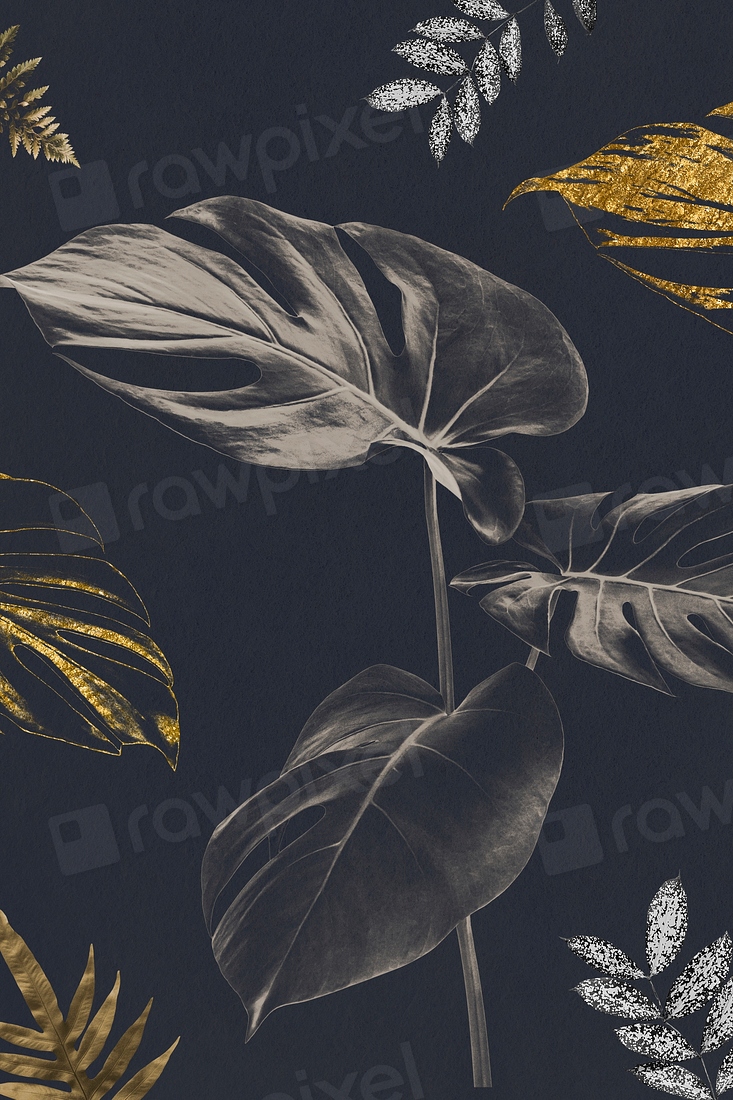 Silver and golden monstera leaves | Premium PSD - rawpixel