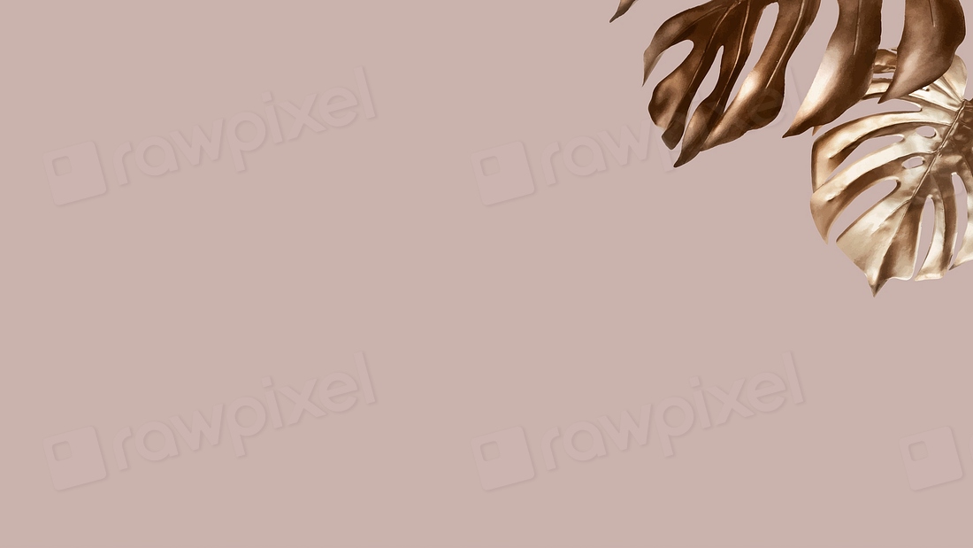 Golden monstera leaves pink background | Premium Vector - rawpixel