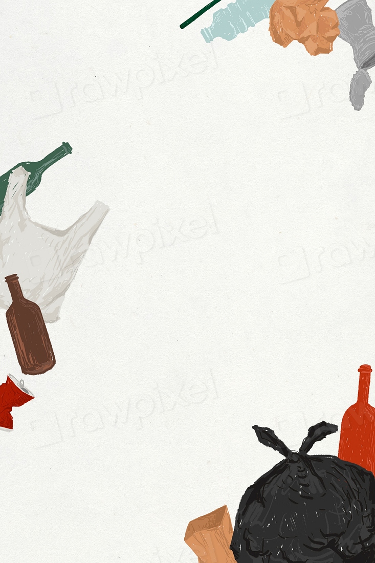 Recyclable waste beige background illustration | Premium PSD - rawpixel