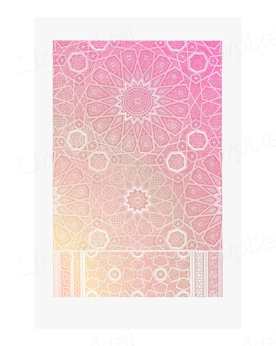 Pink Arabian pattern vintage illustration | Premium Photo - rawpixel