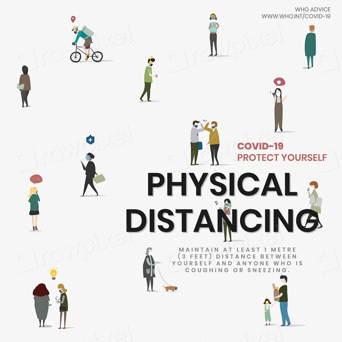 Advice physical distancing WHO vector | Premium Vector - rawpixel