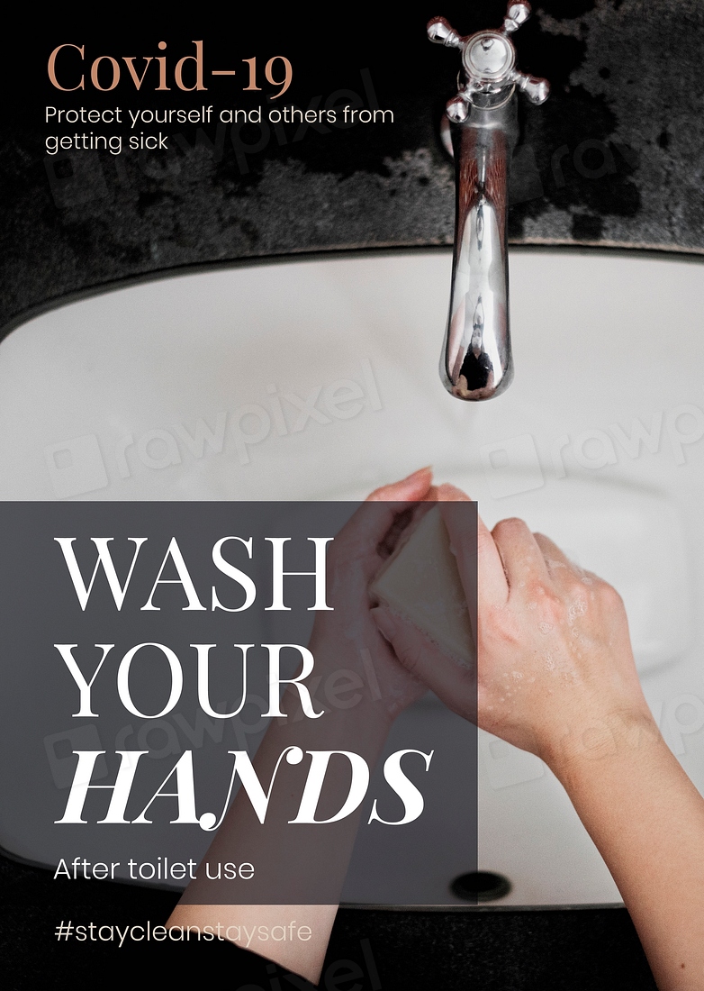 Wash your hands toilet use | Free Vector Template - rawpixel