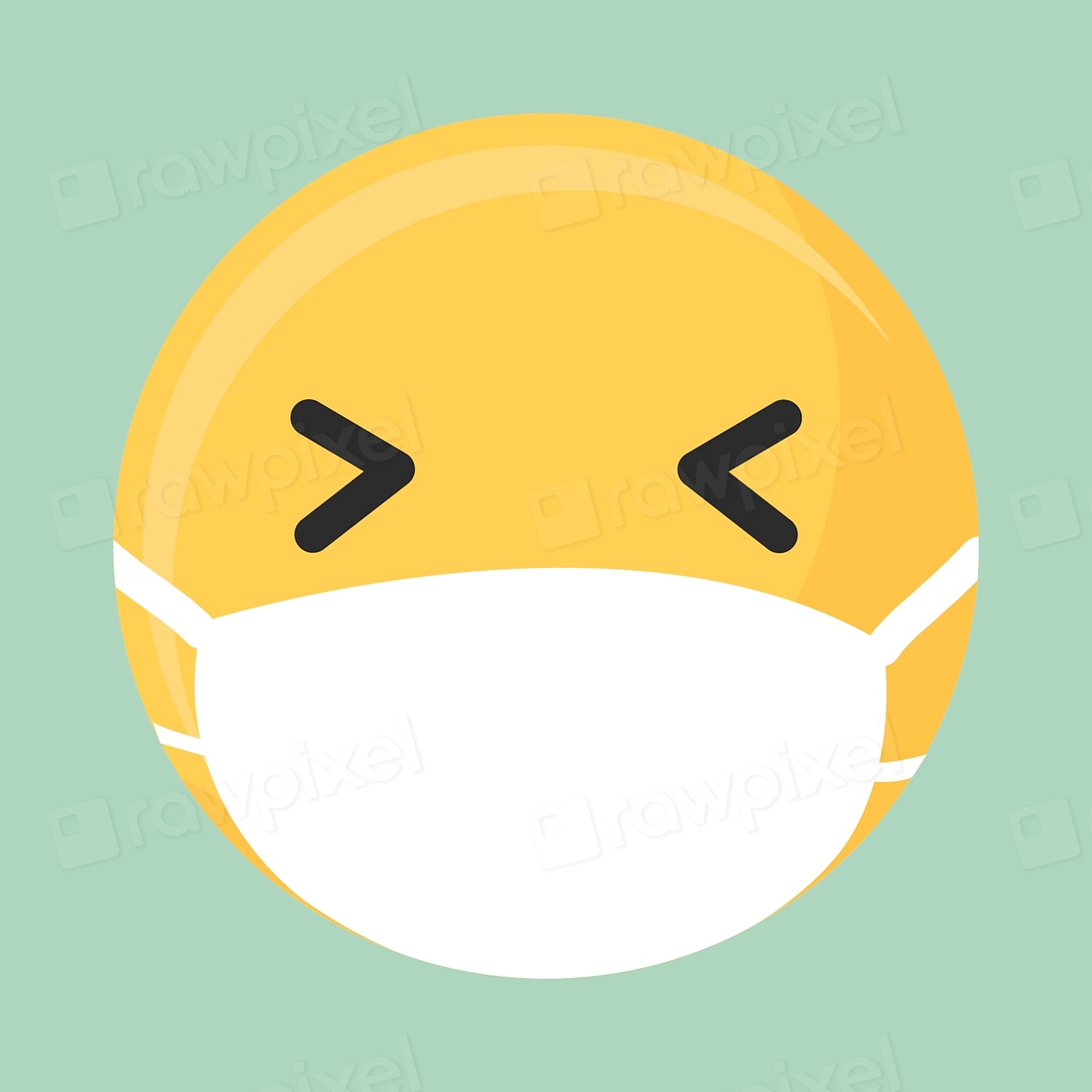 Happy emoji wearing face mask | Premium PSD - rawpixel